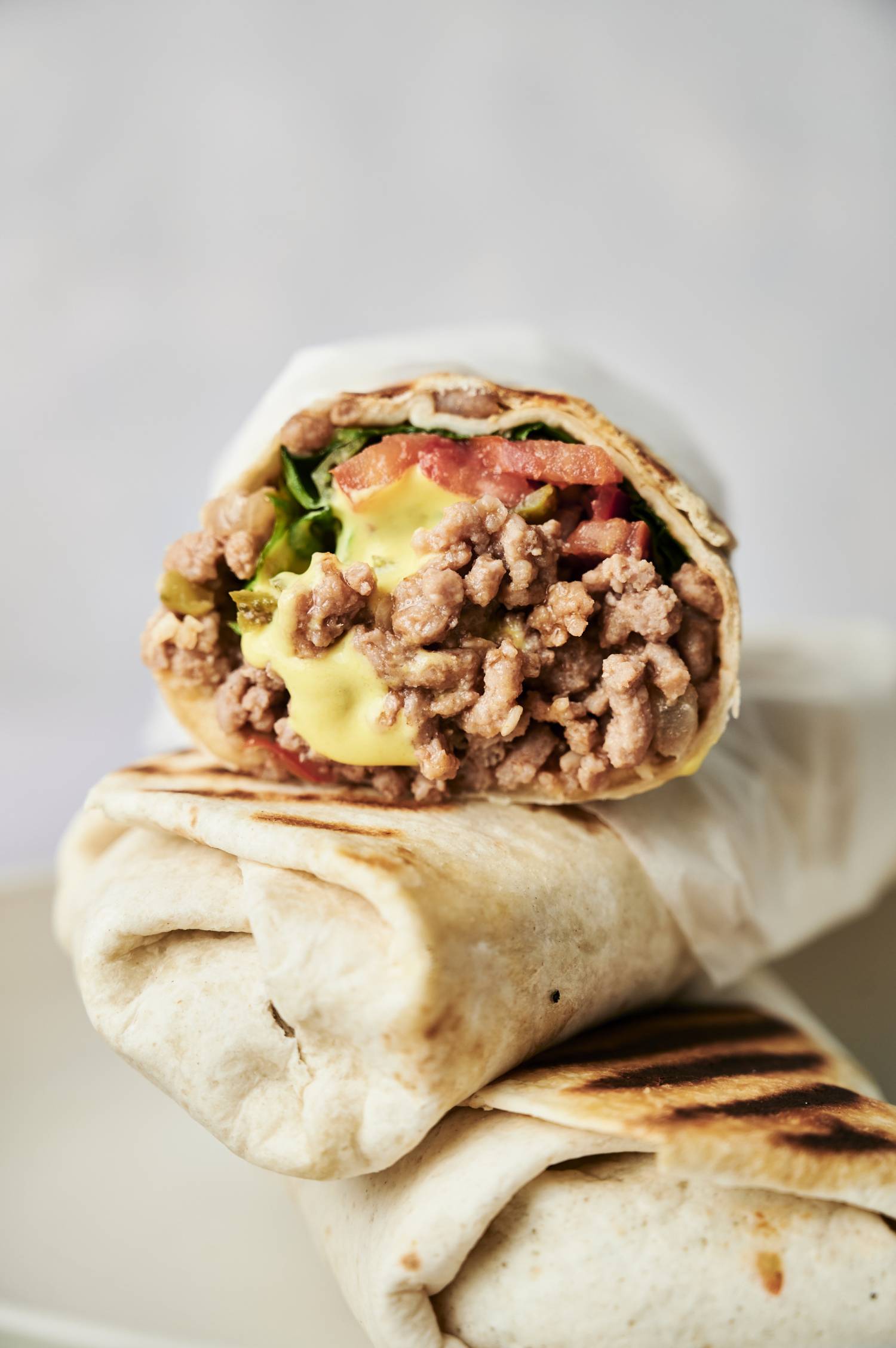Grilled Cheeseburger Wrap - Slender Kitchen