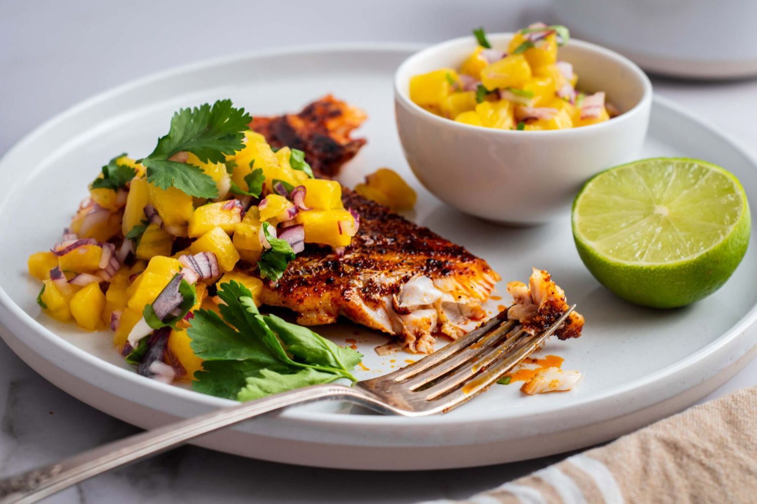 Grilled Mahi Mahi (with Pineapple Salsa!)- Slender Kitchen