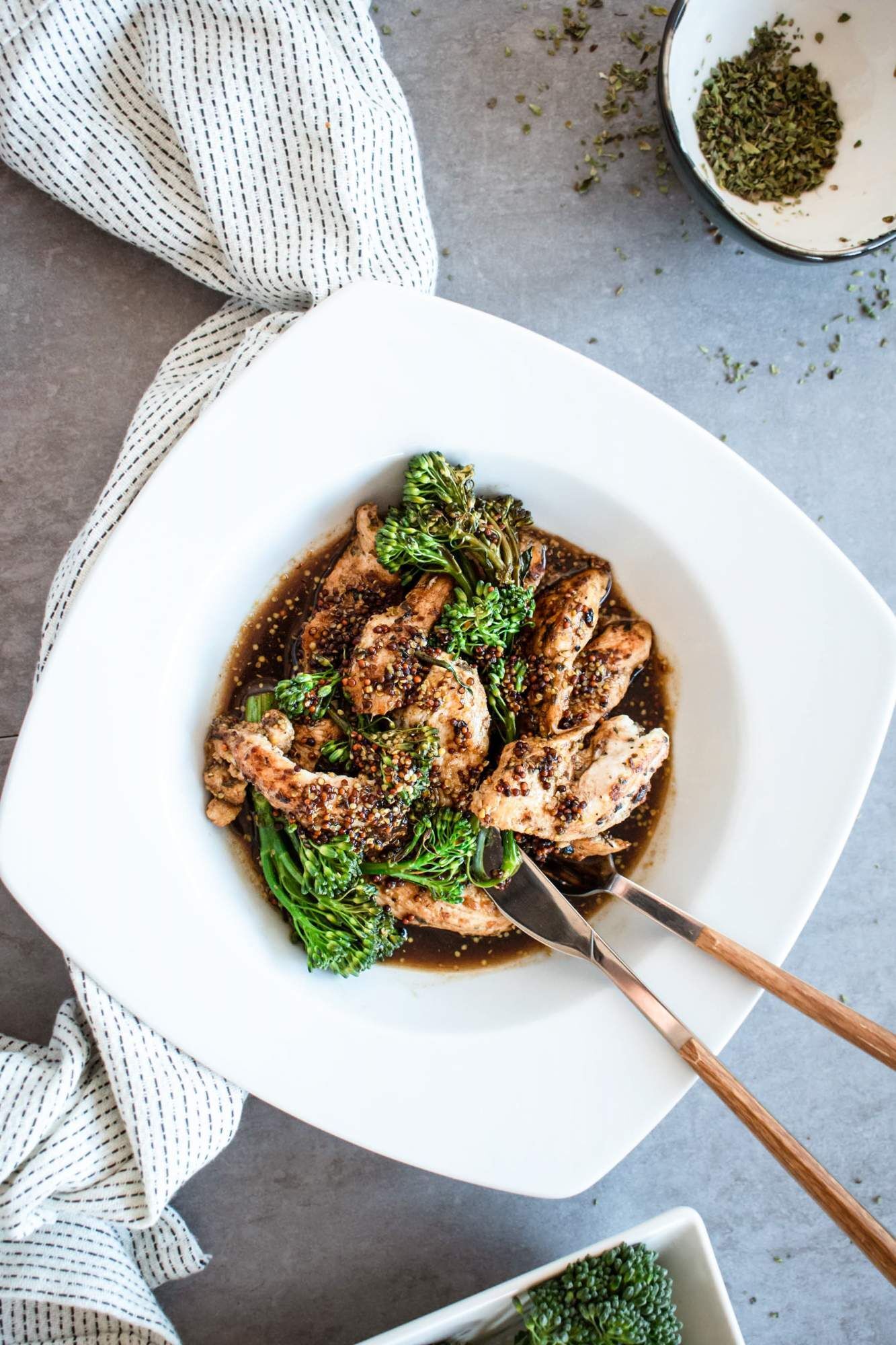 One Pan Honey Mustard Chicken and Broccolini - Slender Kitchen