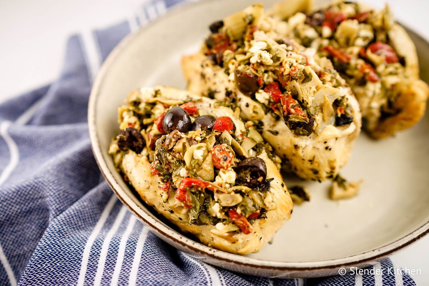 Slow Cooker Greek Stuffed Chicken Breasts - Slender Kitchen
