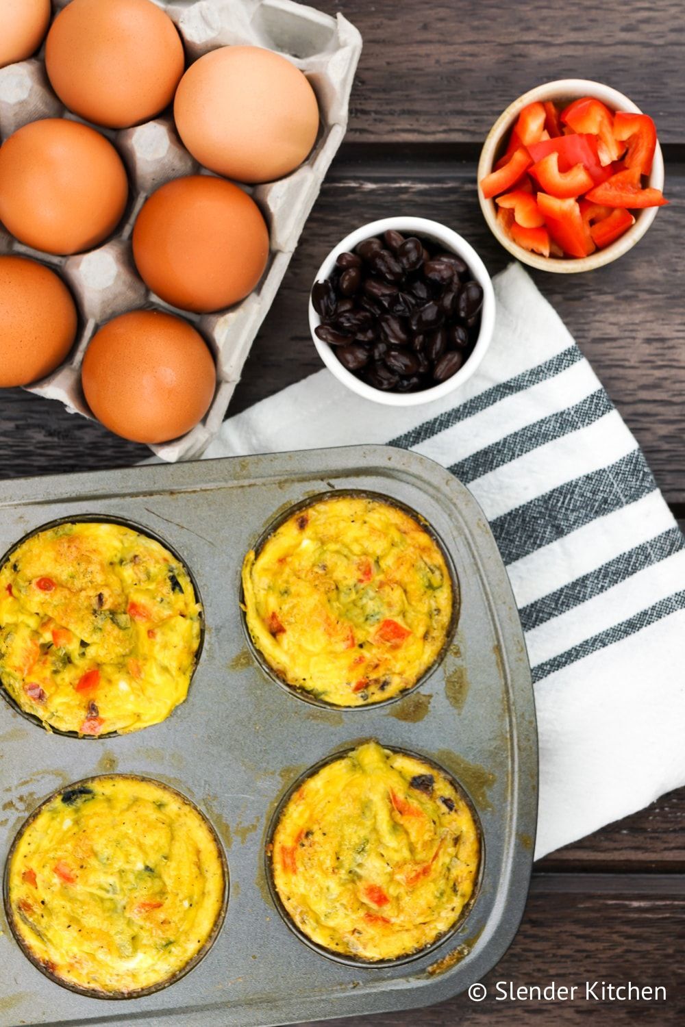 Southwest Black Bean Egg Muffins - Slender Kitchen