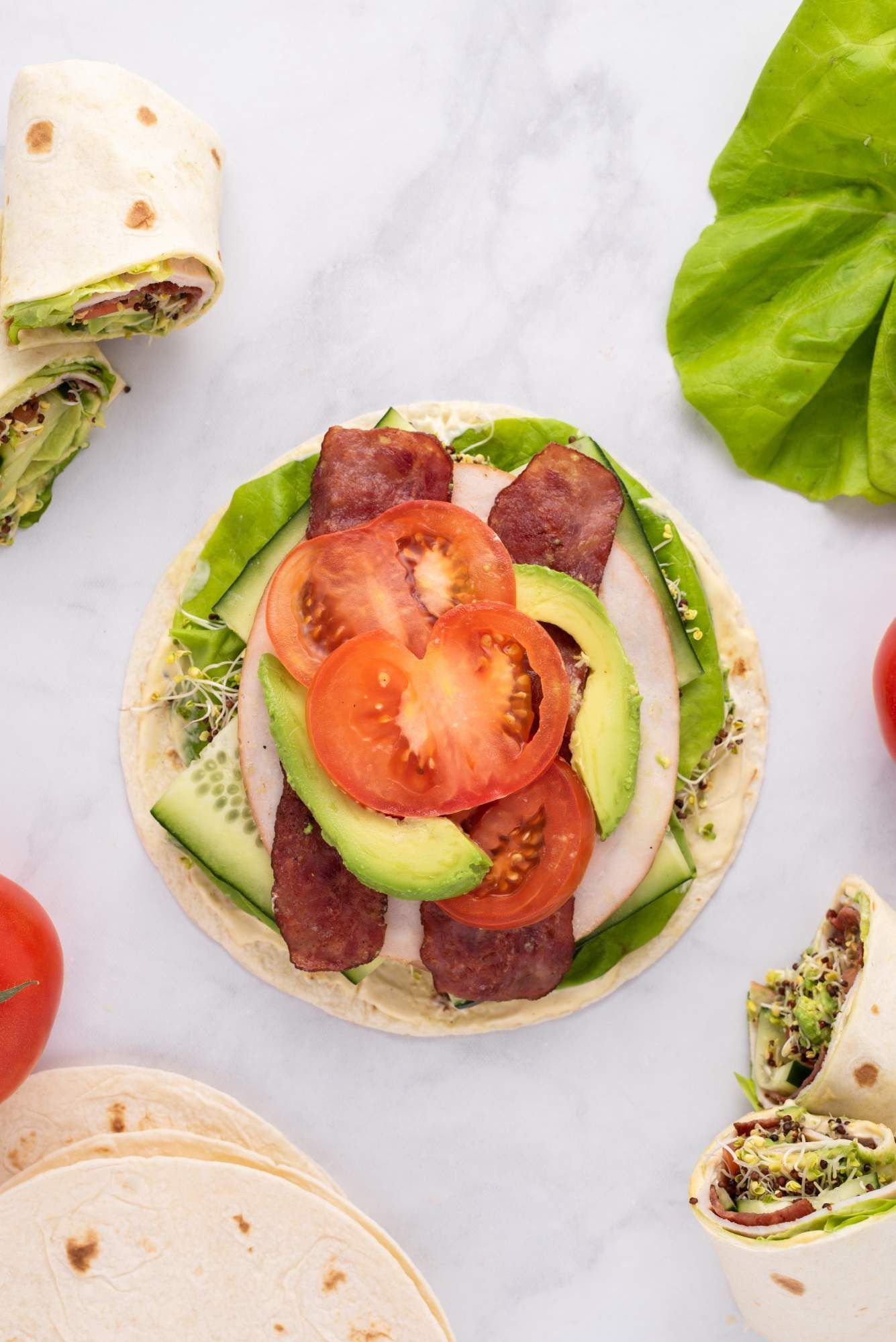 Turkey BLT Wraps - Slender Kitchen