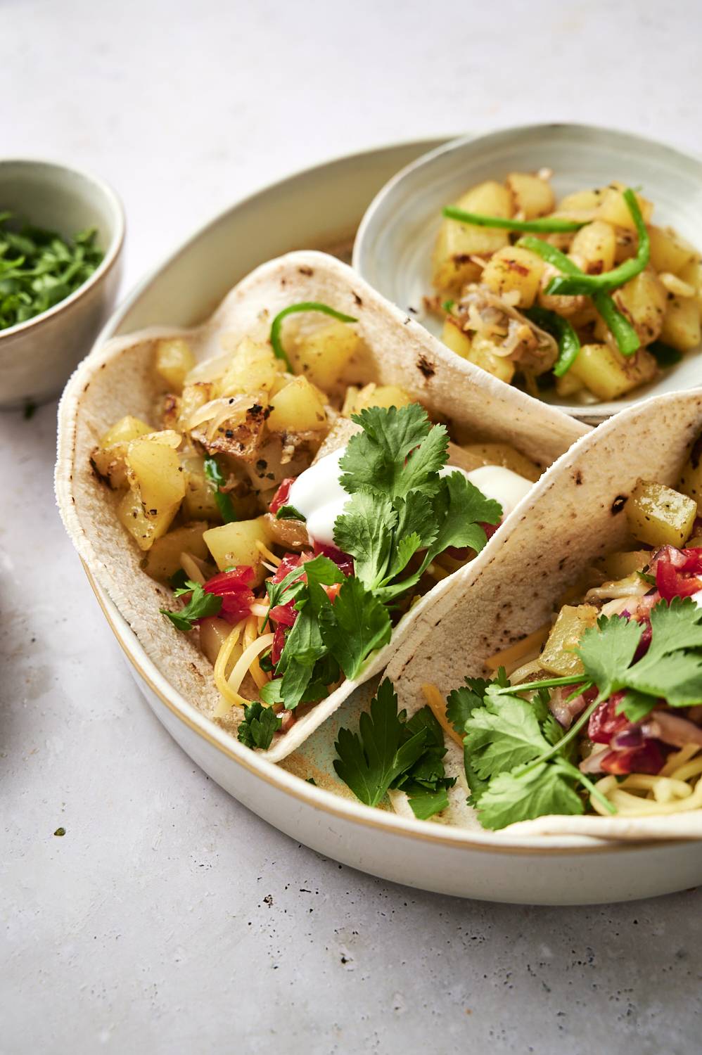 Potato Green Chile Tacos (Soft or Crispy!) - Slender Kitchen