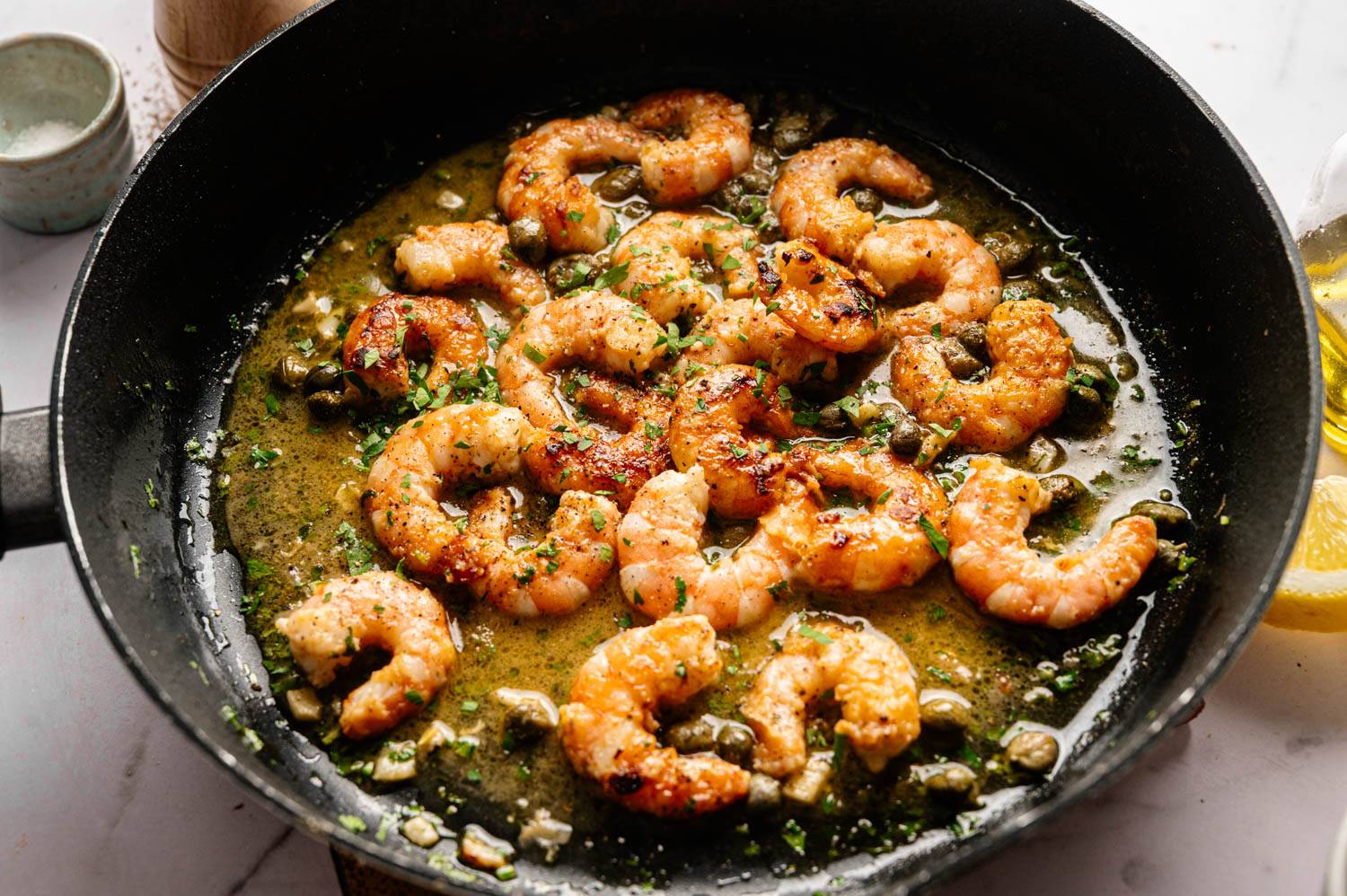 Shrimp Piccata {30-Minute Lemon Caper Skillet}