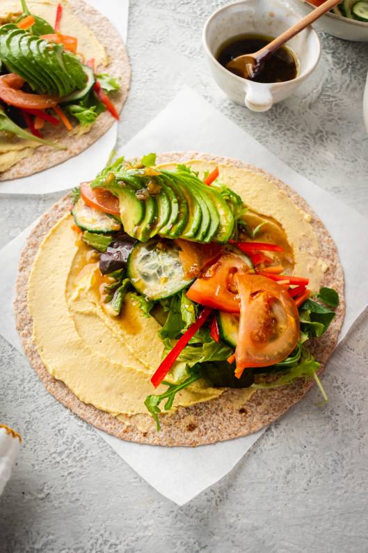 Hummus Vegetable Wraps - Slender Kitchen