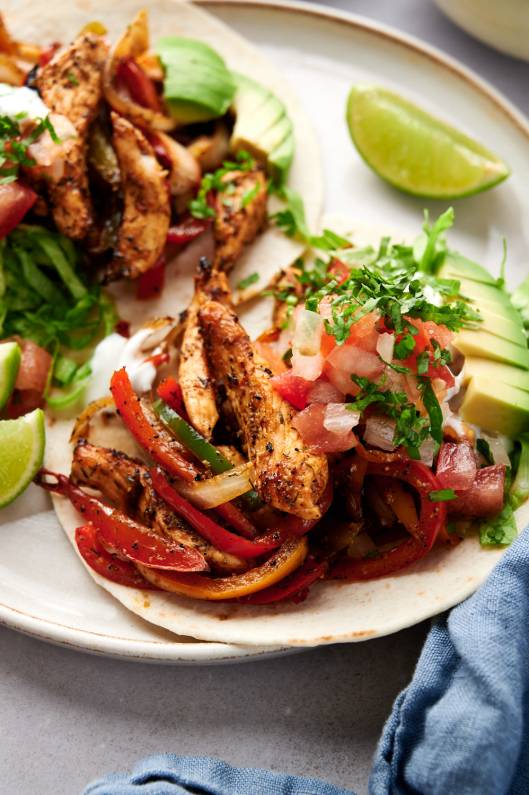 Fajita Tacos (Chicken, Steak, Shrimp, or Veggie)- Slender Kitchen