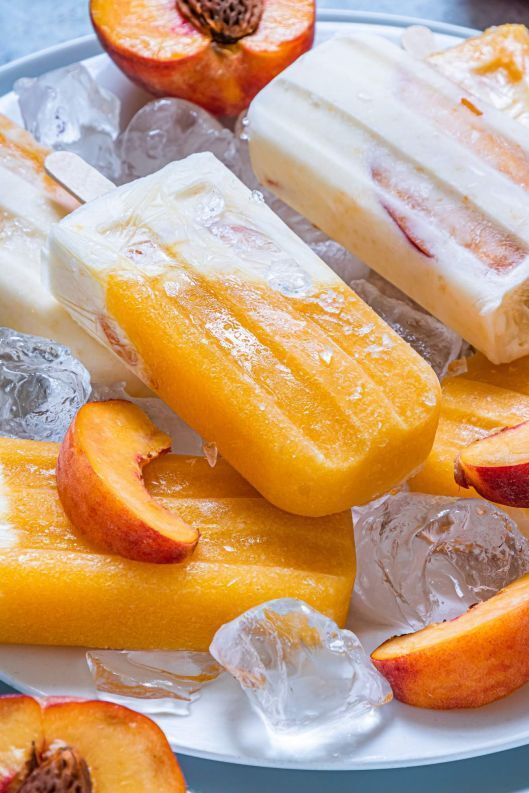 Peaches and Cream Popsicles - Slender Kitchen