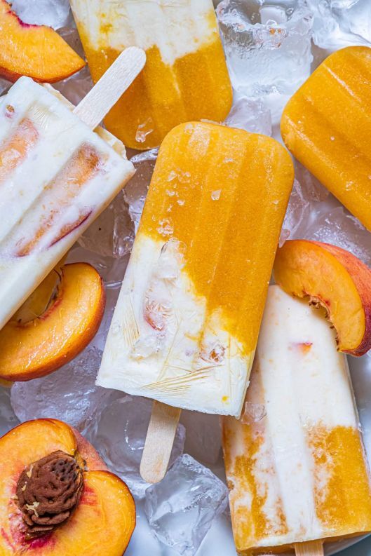 Peaches and Cream Popsicles - Slender Kitchen