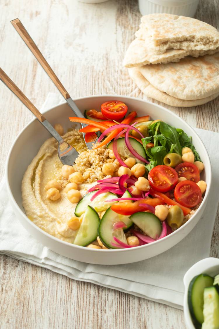 Hummus Bowl (10 Minute Meal!) - Slender Kitchen