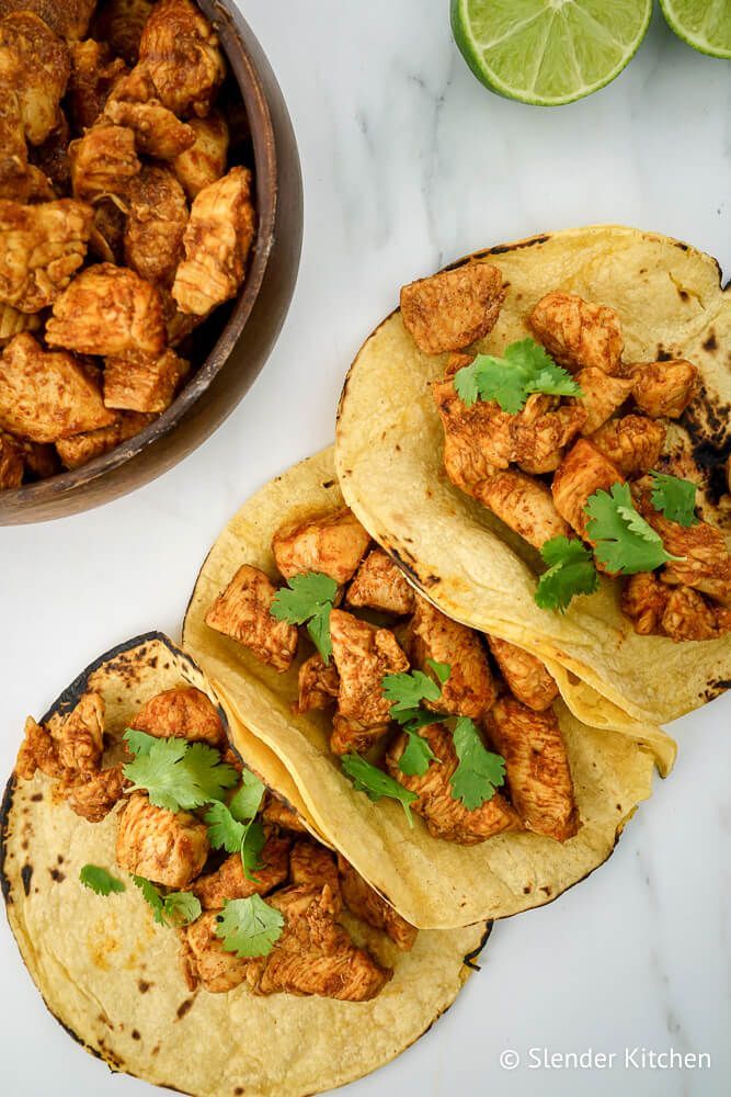 Easy Chicken Soft Tacos - Slender Kitchen