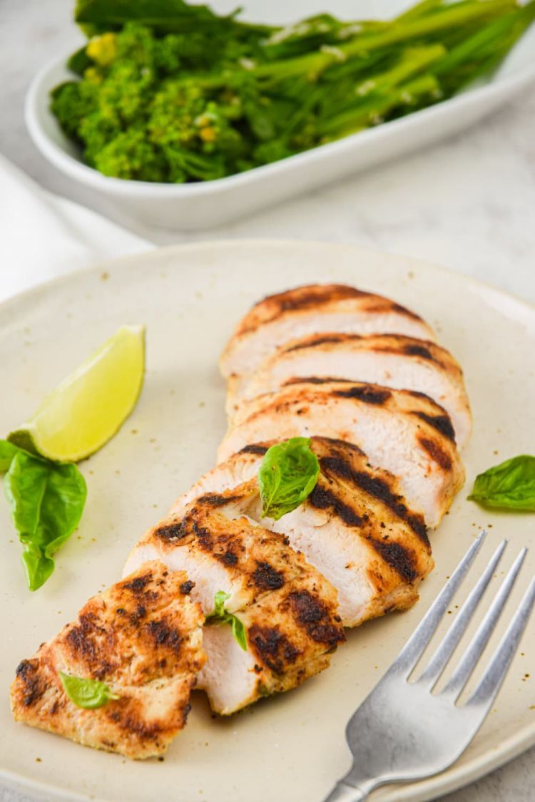 Grilled Basil Lime Chicken Breast - Slender Kitchen