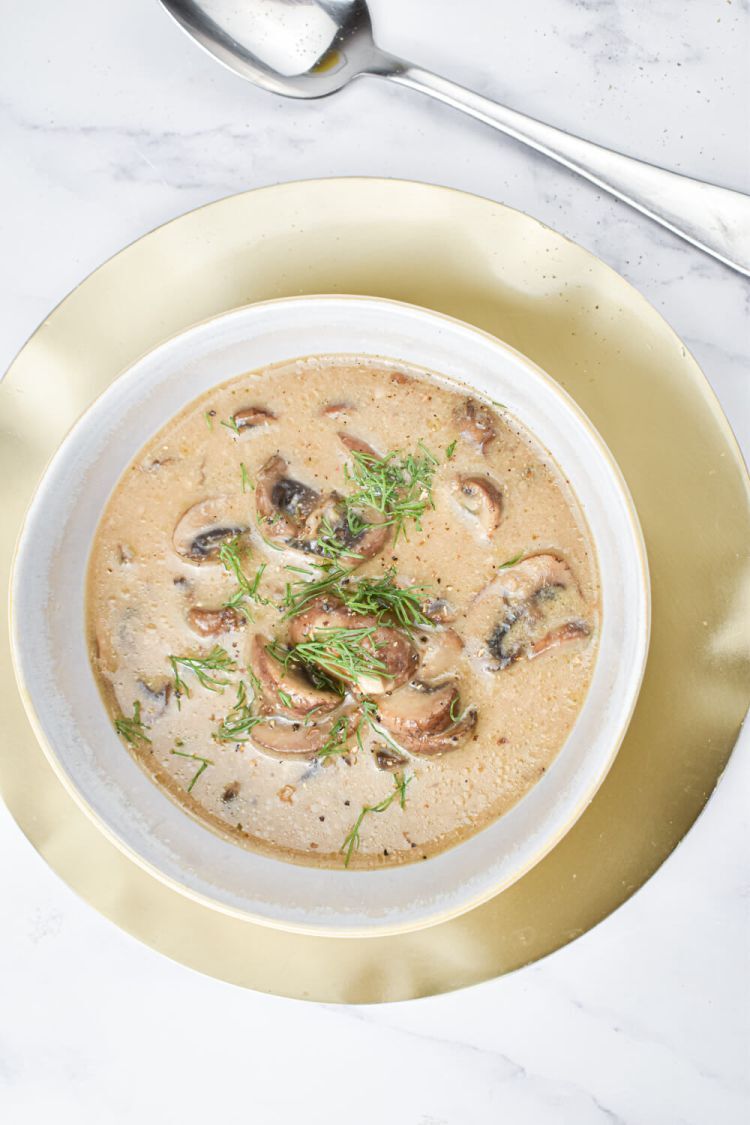 Mushroom Soup (Light & Healthy) - Slender Kitchen