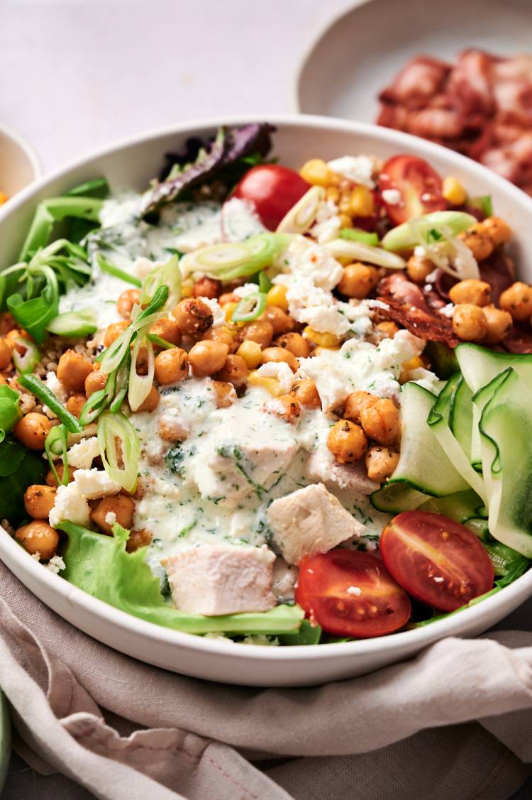 Protein Packed Salad Bowls (Over 40 Grams Protein!) - Slender Kitchen