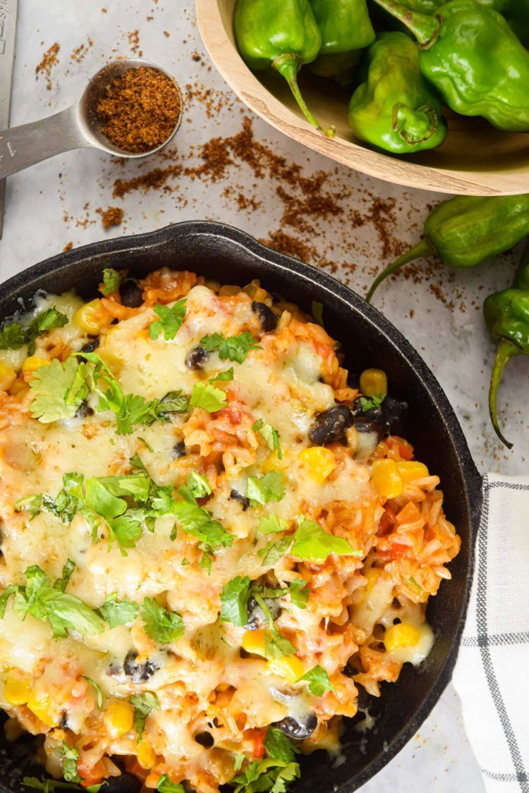 Skillet Mexican Brown Rice Casserole - Slender Kitchen
