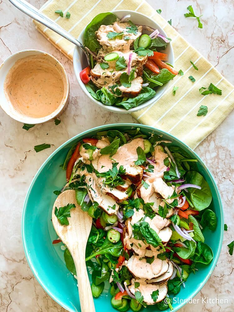 Spicy Grilled Chicken Salad - Slender Kitchen