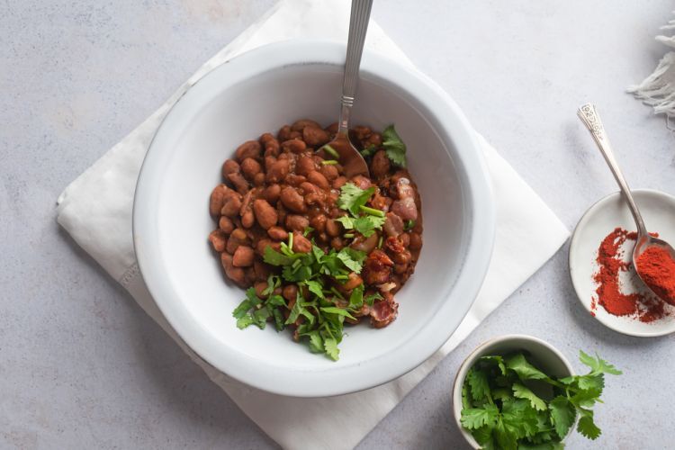 Slow Cooker Borracho Beans - Slender Kitchen