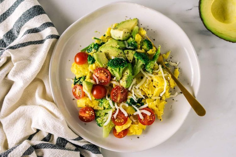 Veggie Scramble with Avocado - Slender Kitchen