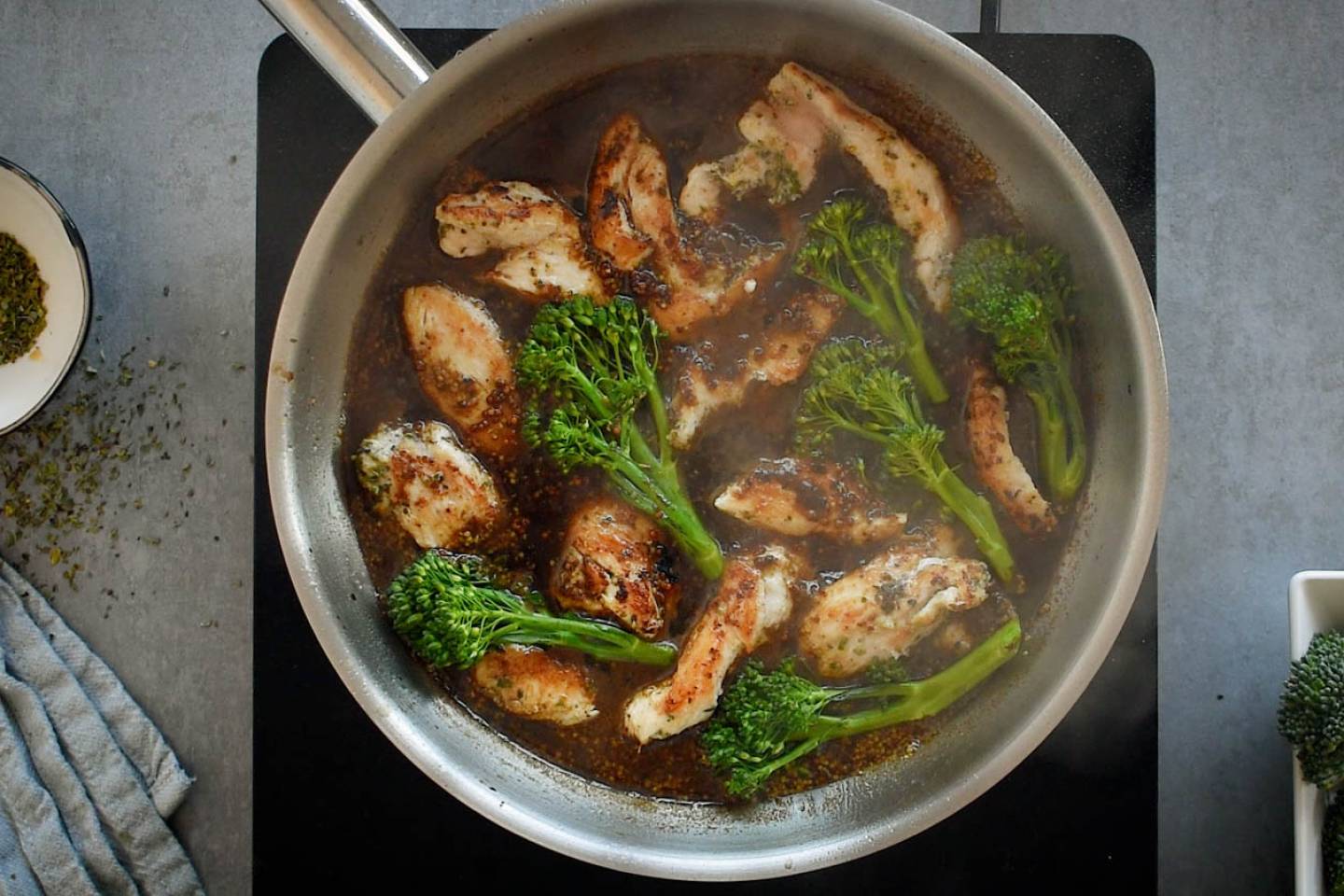 One Pan Honey Mustard Chicken and Broccolini - Slender Kitchen