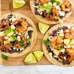 Authentic Tacos Gobernador (Cheesy Shrimp Tacos) - Slender Kitchen